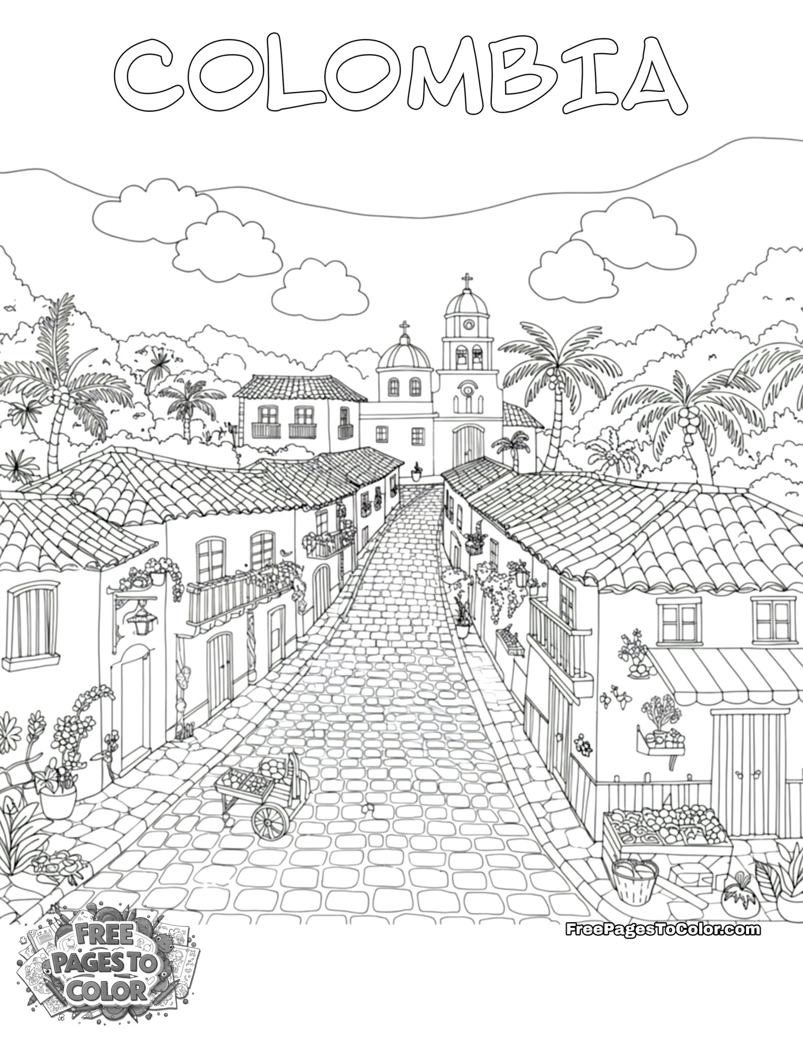 Discover Colombia: Free Cultural & Nature Coloring Pages! - Free Pages ...